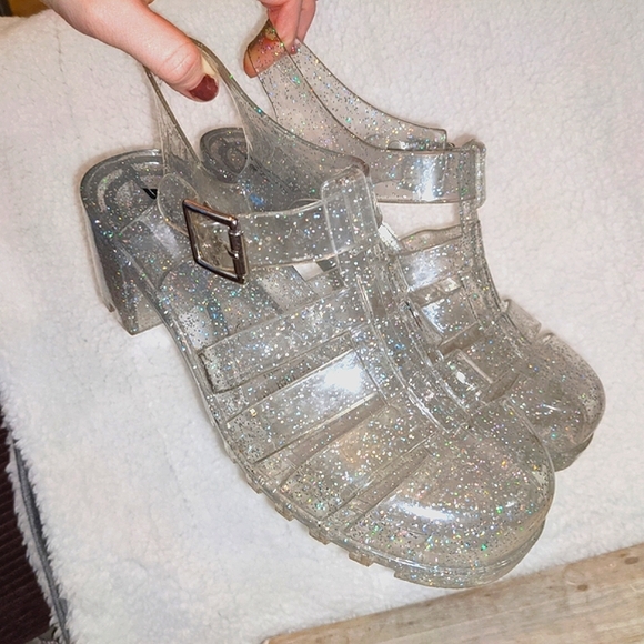 Soda | Shoes | Soda Holographic Sparkly Heeled Jelly Shoes | Poshmark